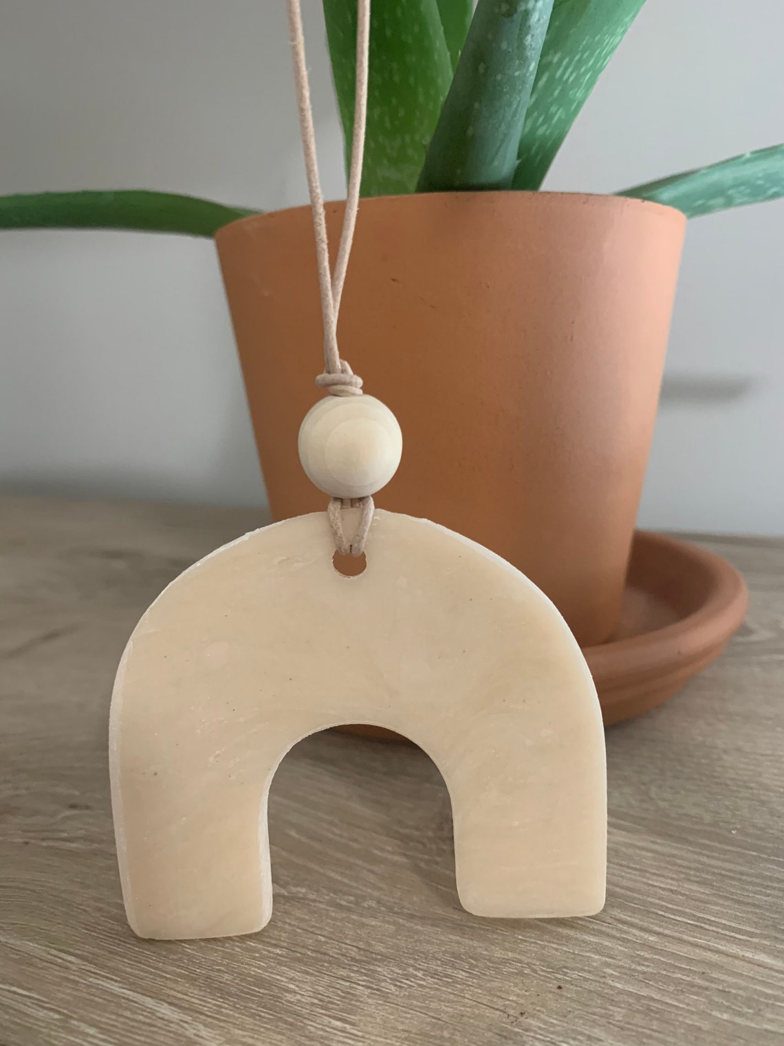 Boho Clay Rainbow Arch Car Diffuser Rattan and Wood Beads - Etsy