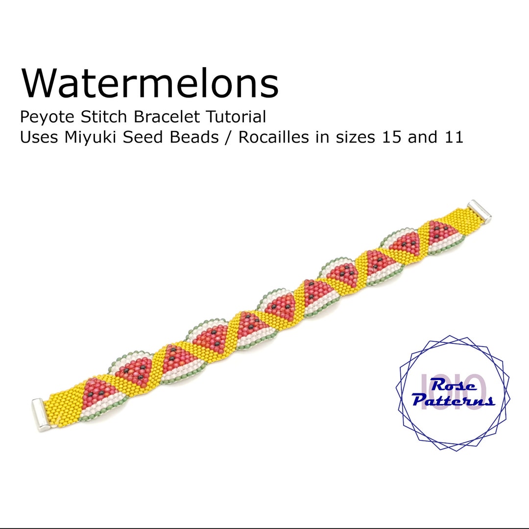 Watermelons Peyote Bracelet Pattern (miyuki Seed Beads Sizes 11 and 15 Even Count) - Etsy
