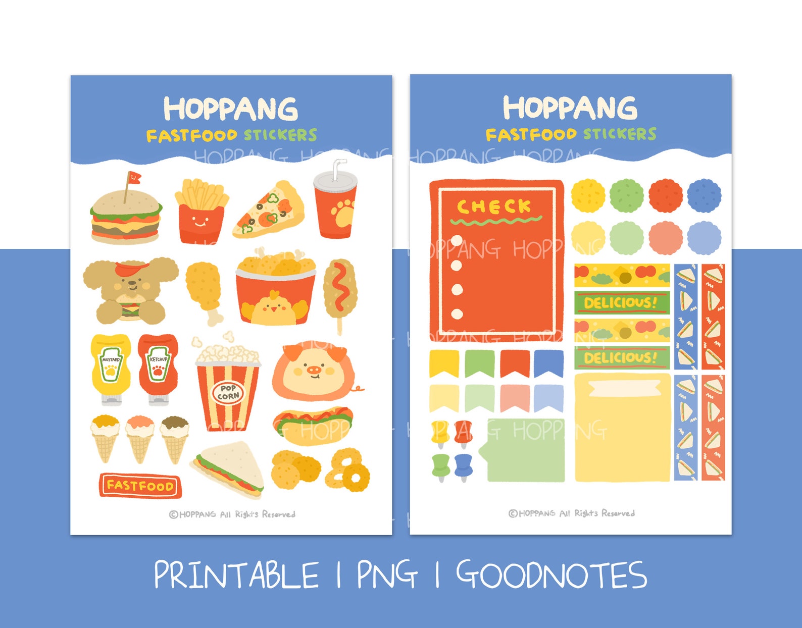 Fastfood HOPPANG Sticker Printable & Digital Stickers PNG - Etsy
