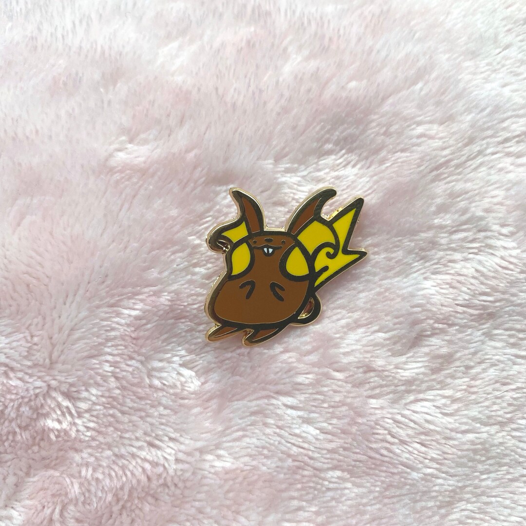 Raichu Blob Silly Pin - Pokemon Electric Type Kawaii Doodle Enamel Pin ...