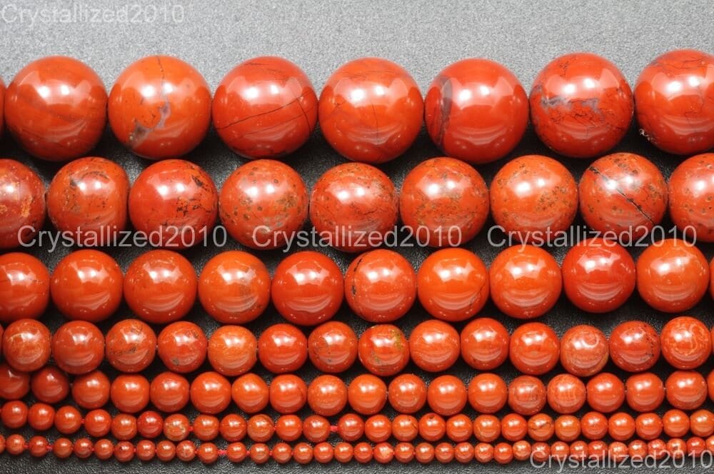 Natural Red Jasper Gemstone Round Ball Loose Spacer Beads 2mm 3mm 4mm ...
