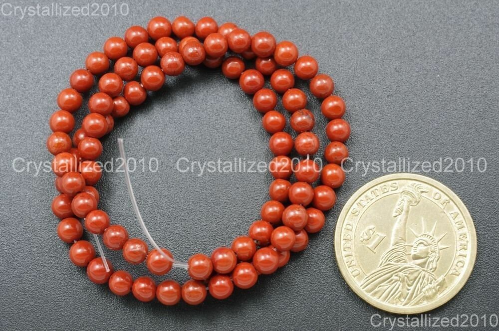 Natural Red Jasper Gemstone Round Ball Loose Spacer Beads 2mm 3mm 4mm ...