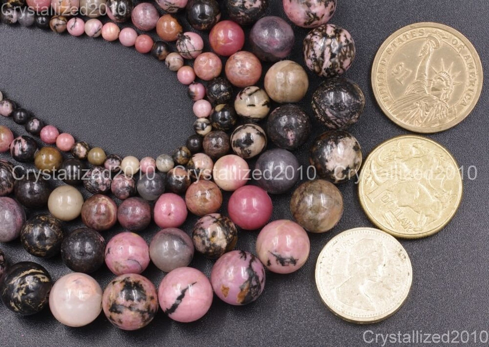 Natural Black Line Rhodochrosite Gemstones Round Ball Loose | Etsy