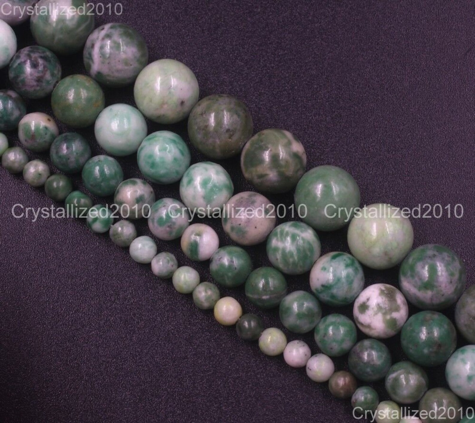 Natural Green Qinghai Jade Gemstone Round Ball Loose Spacer Beads 6mm ...