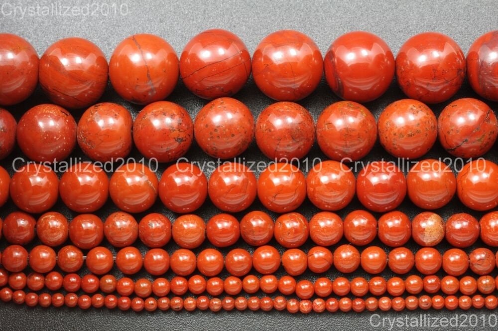 Natural Red Jasper Gemstone Round Ball Loose Spacer Beads 2mm 3mm 4mm ...