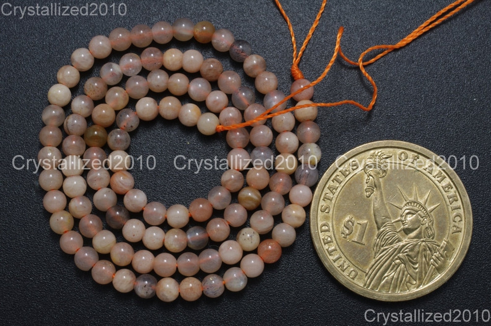 Natural Sunstone Gemstone Round Loose Beads 4mm 6mm 8mm 10mm 12mm 14mm ...