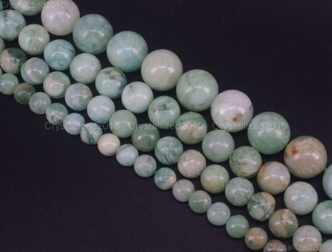 Natural Green Fuchsite Gemstones Round Ball Loose Spacer Beads 6mm 8mm ...