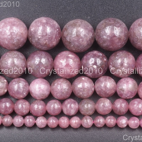 Lepidolite 4mm 6mm 8mm 10mm Round Beads Natural Plum Purple - Etsy