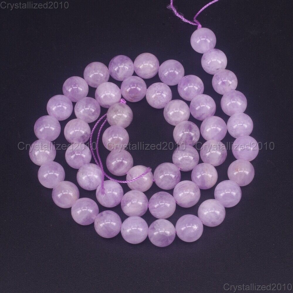 AAA Natural Purple Jade Gemstone Round Ball Loose Spacer Beads 4mm 6mm ...