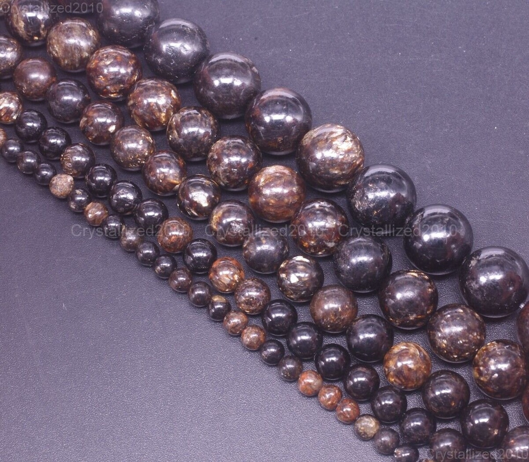Natural Biotite Gemstone Round Ball Loose Spacer Beads 4mm 6mm 8mm 10mm ...
