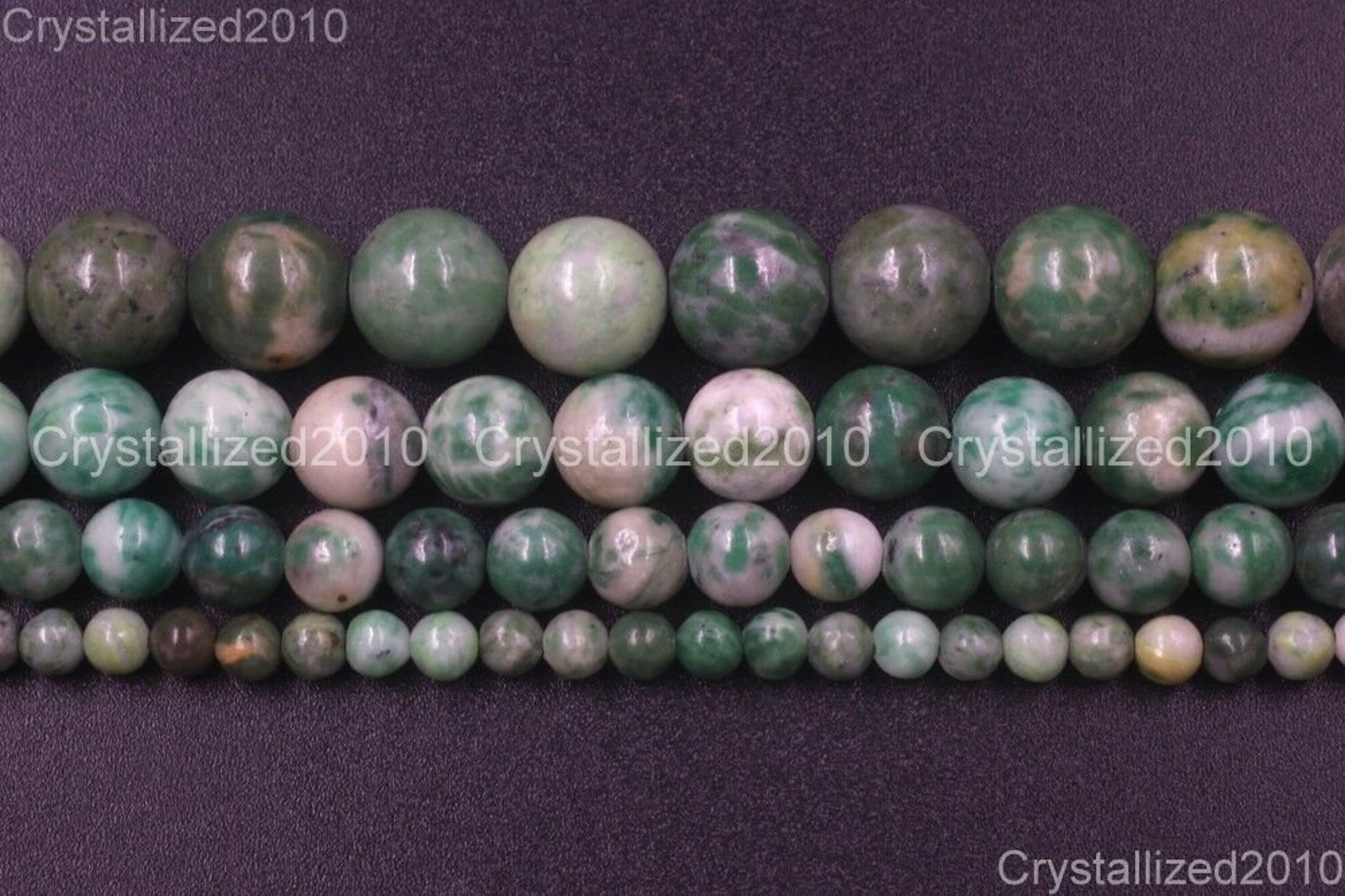 Natural Green Qinghai Jade Gemstone Round Ball Loose Spacer Beads 6mm ...