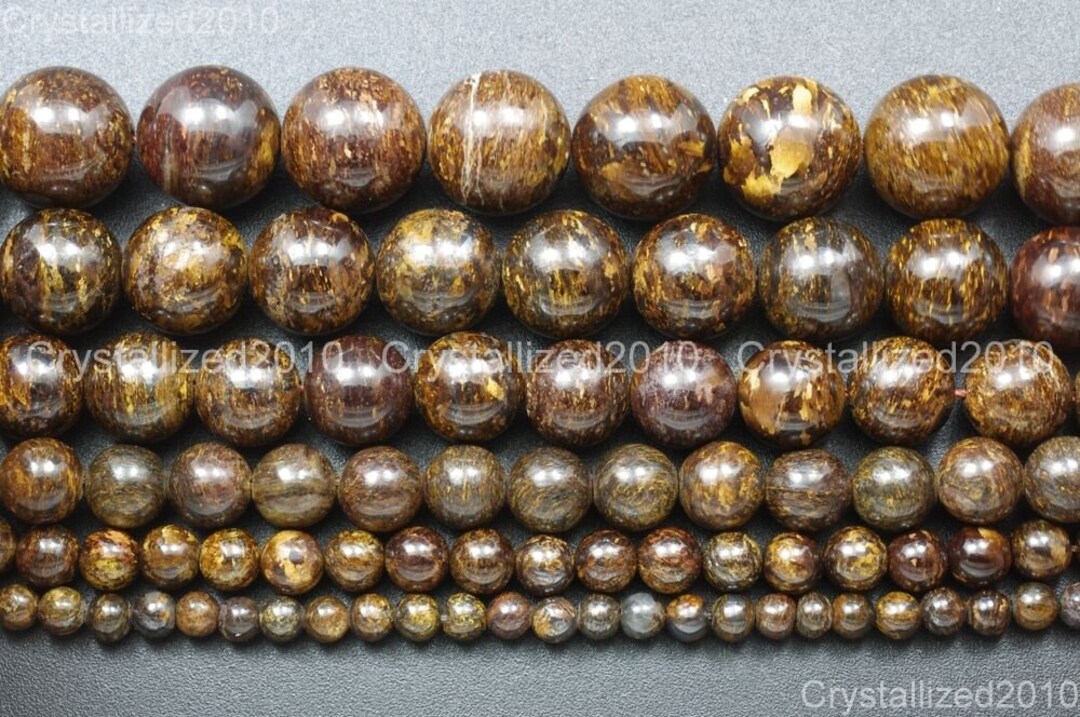 Natural Bronzite Jasper Round Beads, Jewelry Making, 15.5" Strand - Etsy