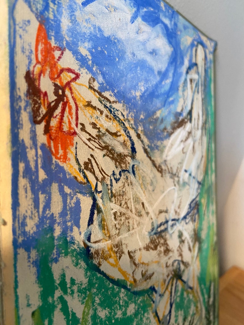 Chicken Pastels Music Book Cover Oil Painting Rural Art Diptych Chicken ...