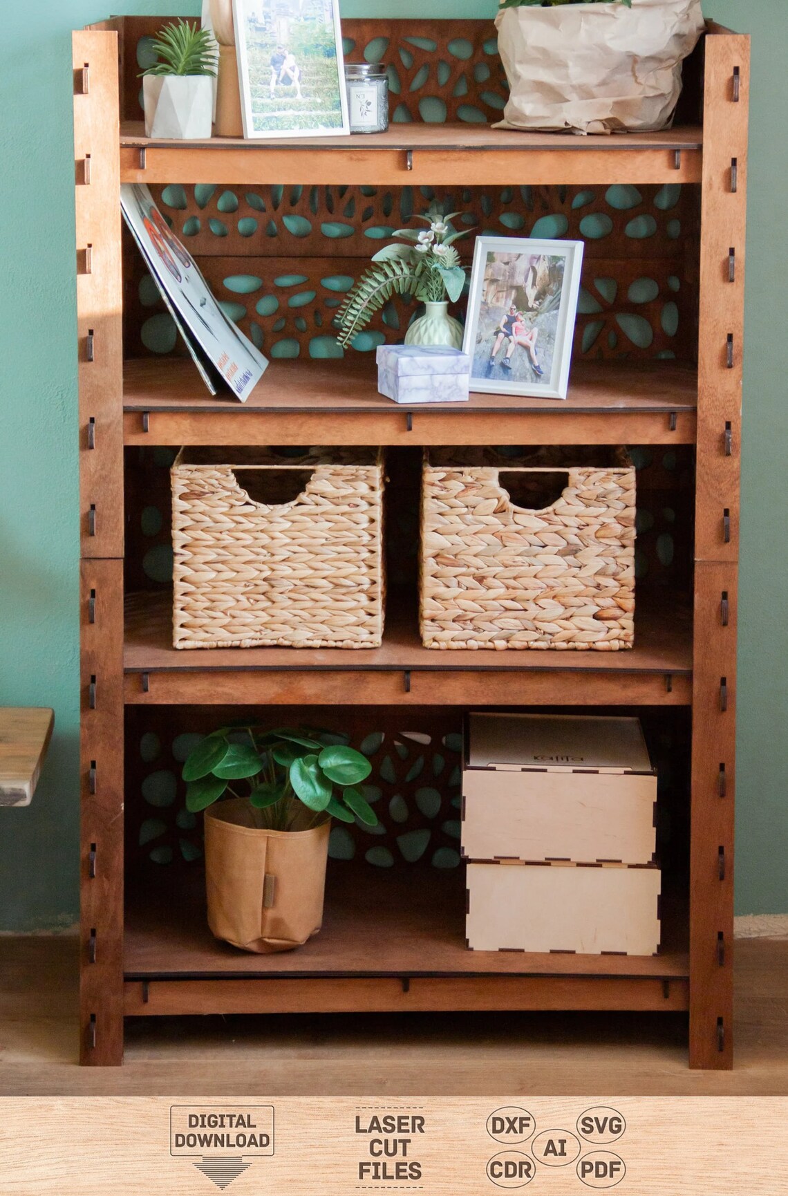 Display Shelf Svg Filebookshelf Wooden Svg Laser Cut - Etsy