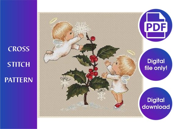 Angels Cross Stitch Patternbaby Angels Cross Stitch - Etsy