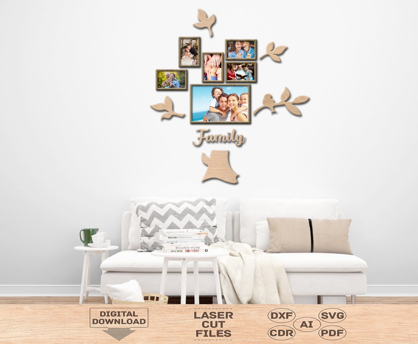Family Tree Dxf Family Tree With Photos Svg Laser Cut File - Etsy