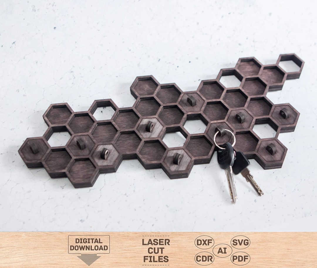Key Holder Pattern, Key Holder Laser Cut, Key Holder Pdf, Wooden Key ...