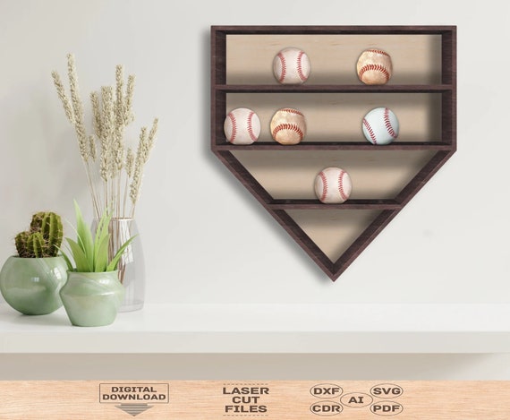 Baseball Display Shelf Svg Laser Cut File Baseball Wall - Etsy