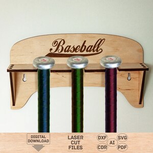Baseball Bat Rack Svg, Baseball Wall Rack Svg, Baseball Bat Display Svg ...