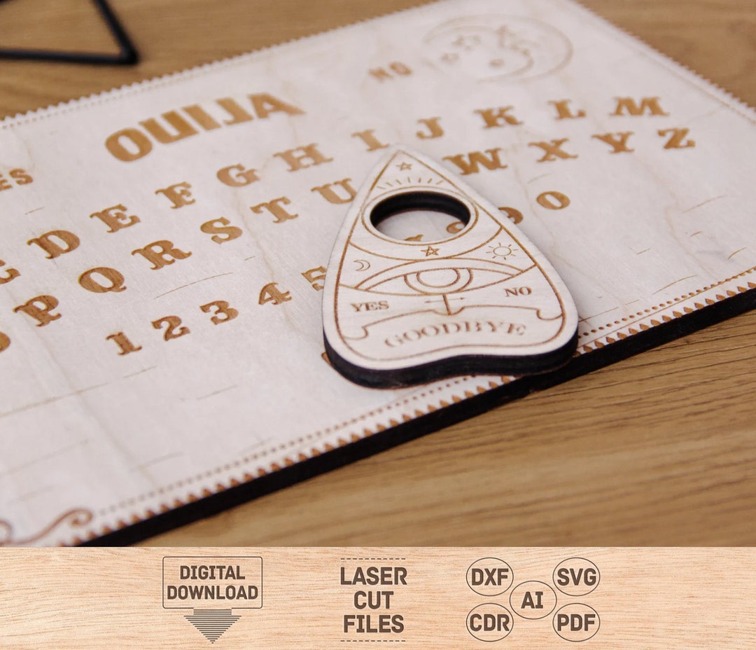Ouija Planchette Svg, Ouija Board Wood Laser Cut File, Ouija Board Svg ...