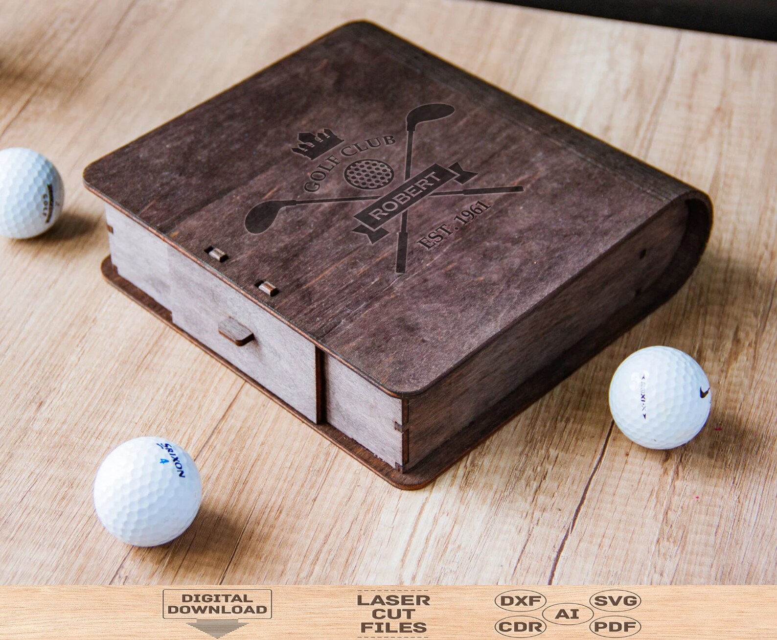 Golf Ball Holder Svg, Golf Ball Box Svg, Wood Golf Ball Box Svg, Golf ...