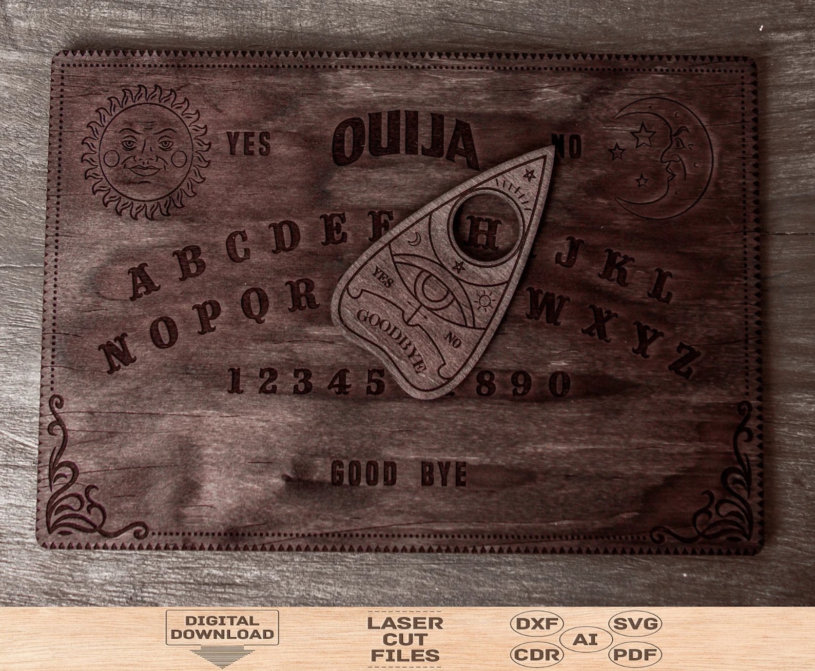 Laser Cut Template, Ouija Board Svg, Ouija Board Digital Download ...