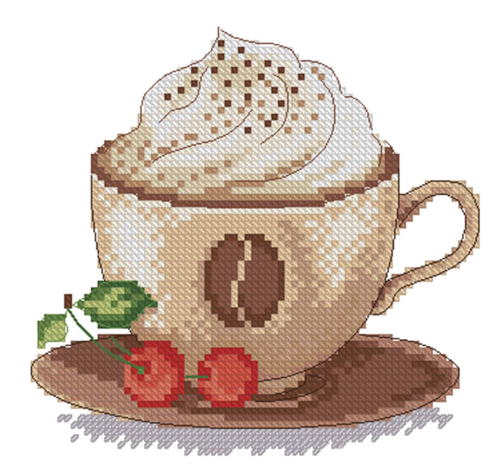 Coffee Cross Stitch Pattern,coffee Pdf File,coffee Cup Cross Stitch ...
