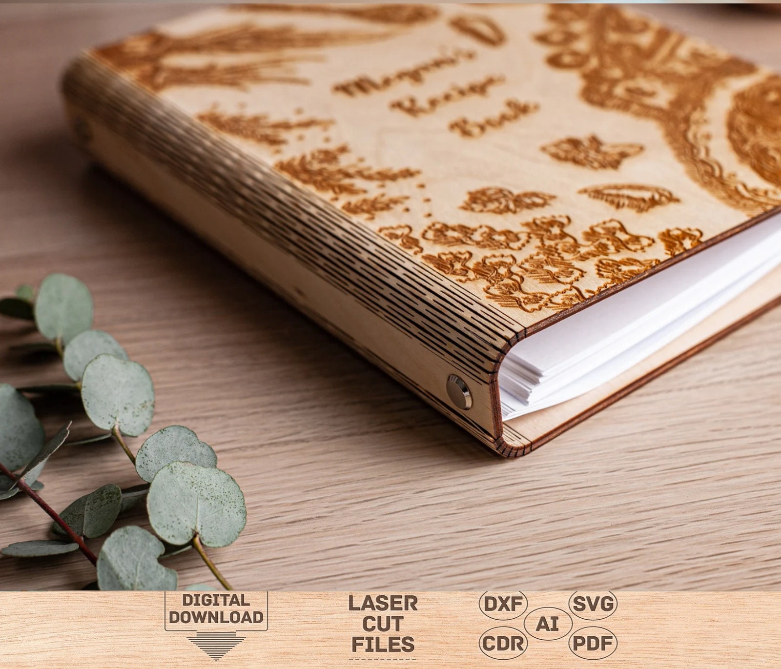 Recipe Book Svg, Recipe Book Pdf, Blank Recipe Book Svg, Wood Recipe ...
