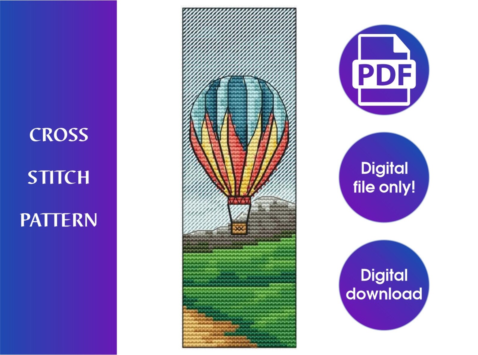 Balloon Cross Stitch Patternair Balloon Cross Stitch - Etsy