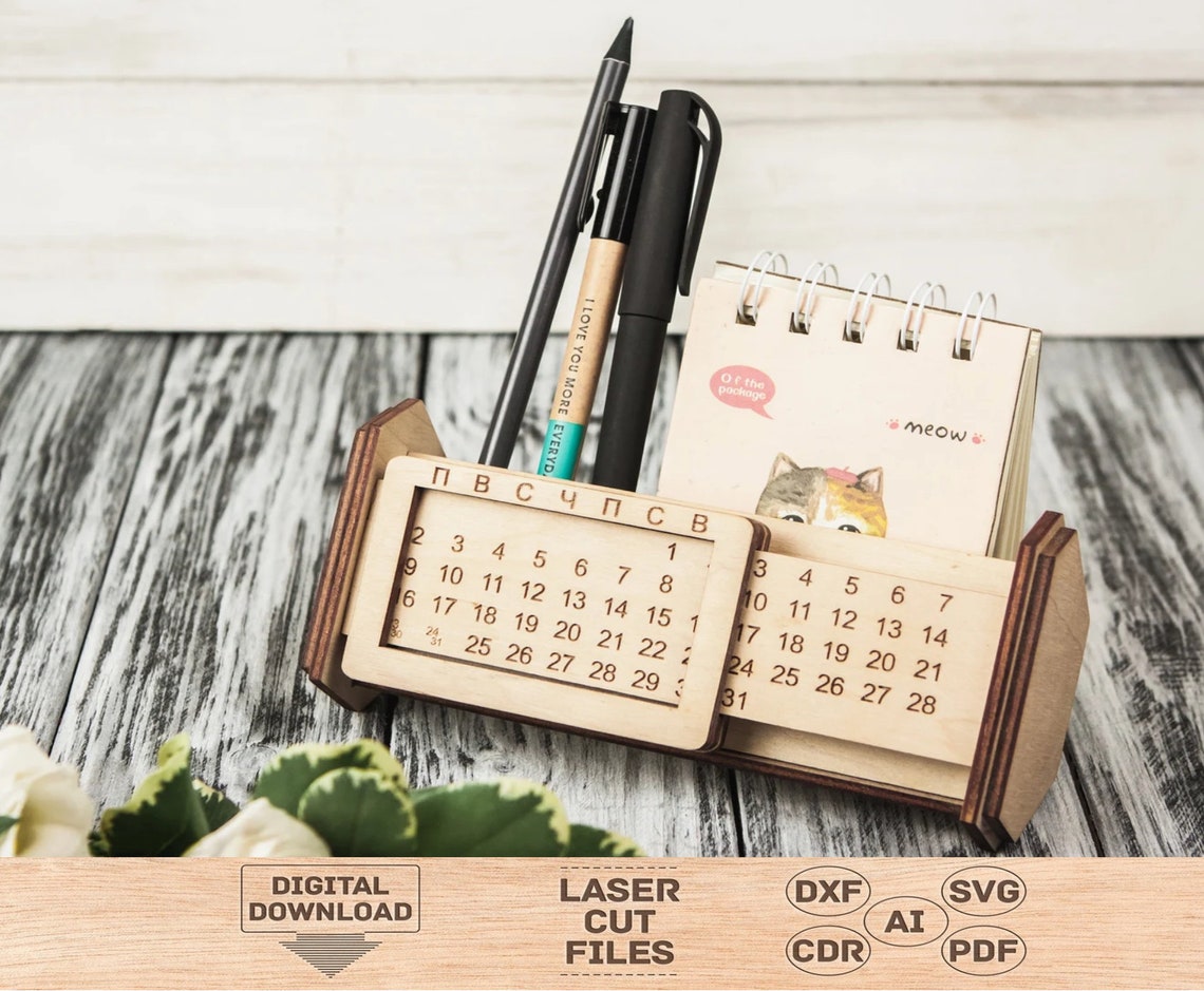 Calendar Svg File Perpetual Calendar Laser Cut File - Etsy