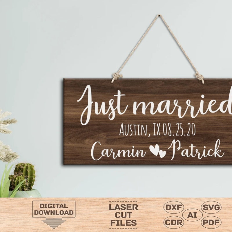 Just Married Sign - Etsy