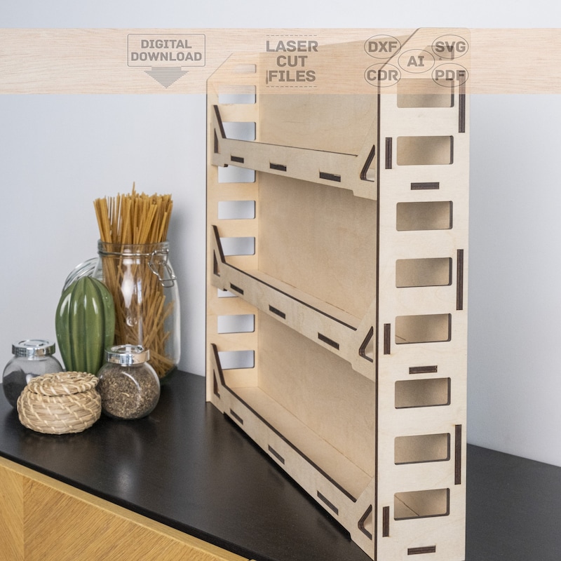 Wooden Spice Wall Rack - Etsy