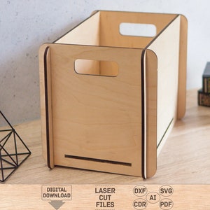 Vinyl Record Storage Box Laser Cut File,record Storage Crate Laser Cut ...