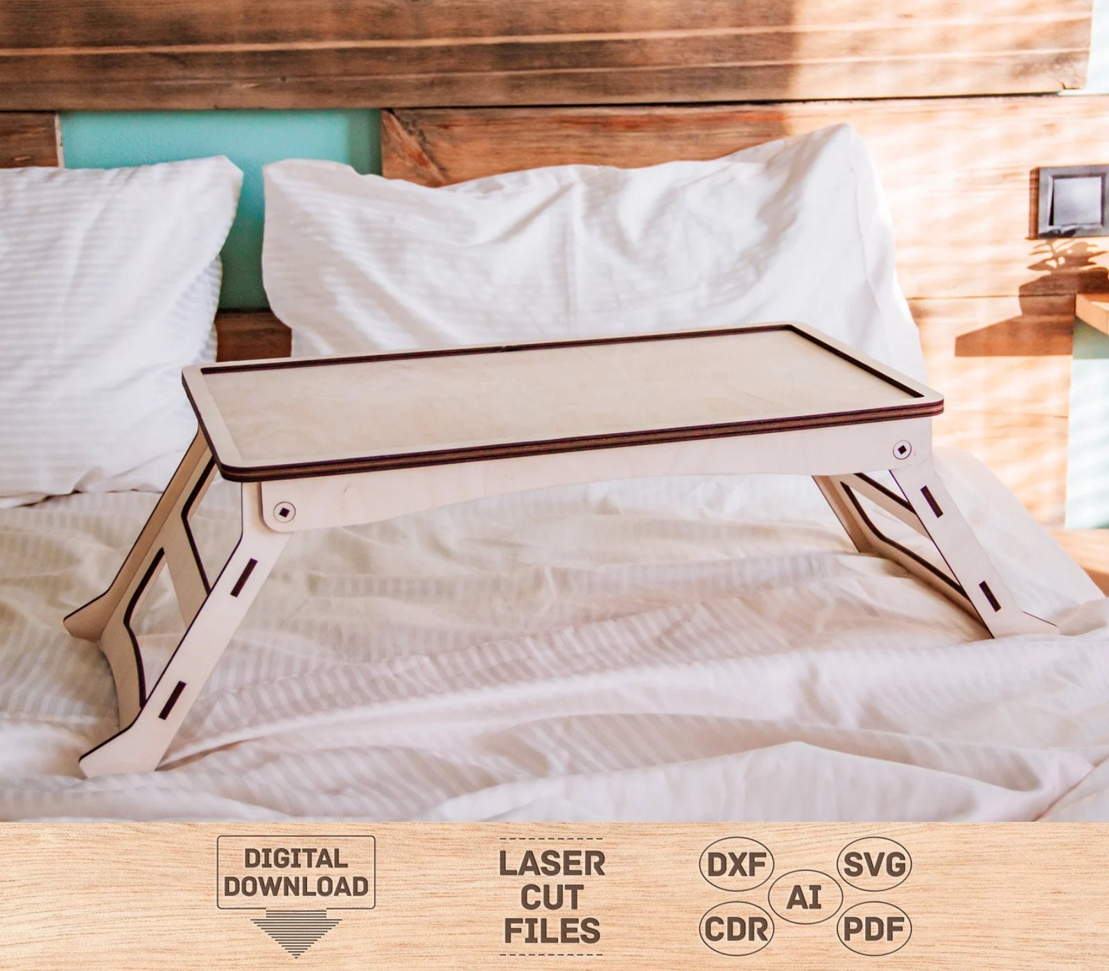 Serving Tray With Legs Svg, Bed Tray Table Svg Laser Cut File ...