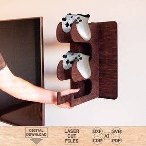Controller Wall Mount Svg Laser Cut File, Wall Gaming Stand Laser Cut ...