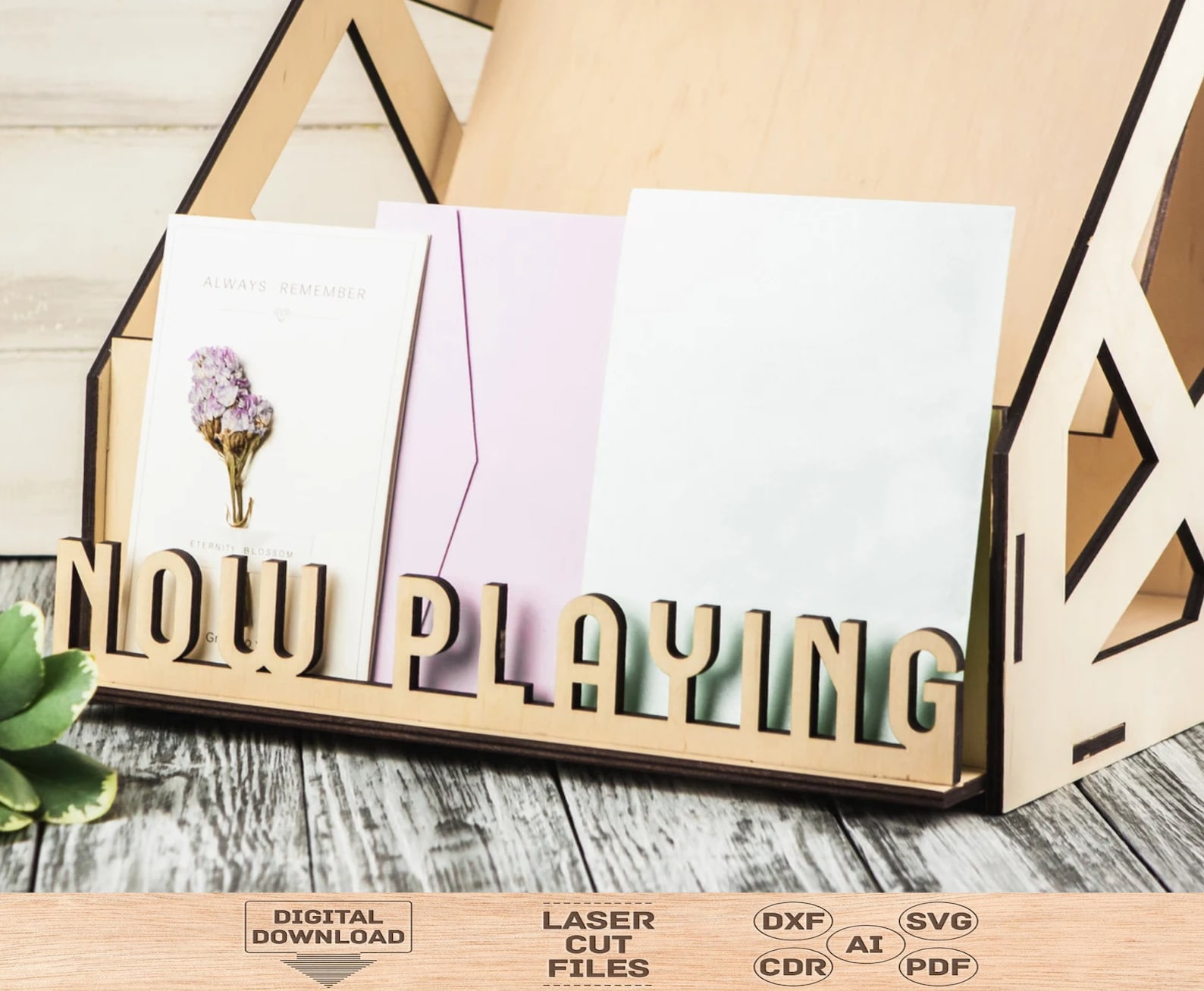 Record Holder Svg, Record Storage Svg File, Record Storage Laser Cut ...