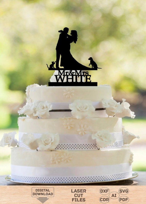 Wedding Cake Topper Laser Cut File Cake Topper Wedding Svg - Etsy