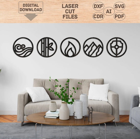 Five Elements Svg Four Elements Wall Decor Four Elements - Etsy