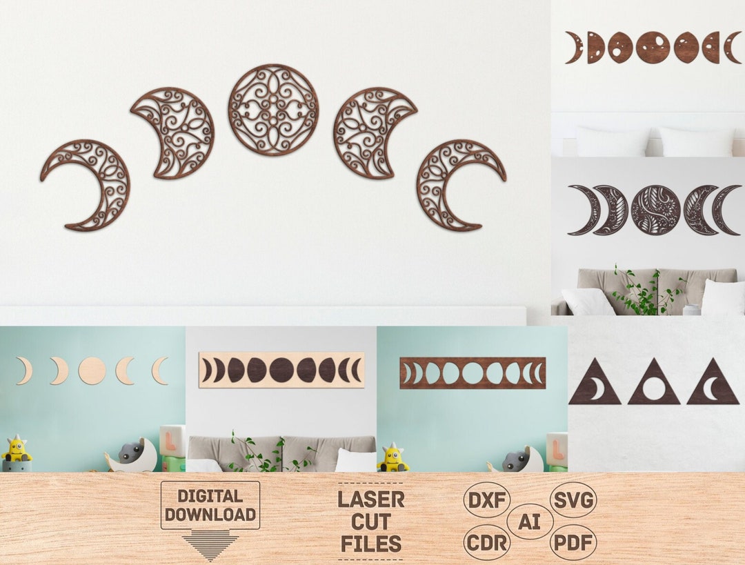 Wooden Moon Phase Svg, Wooden Moon Phase Pattern, Moon Phase Pattern ...