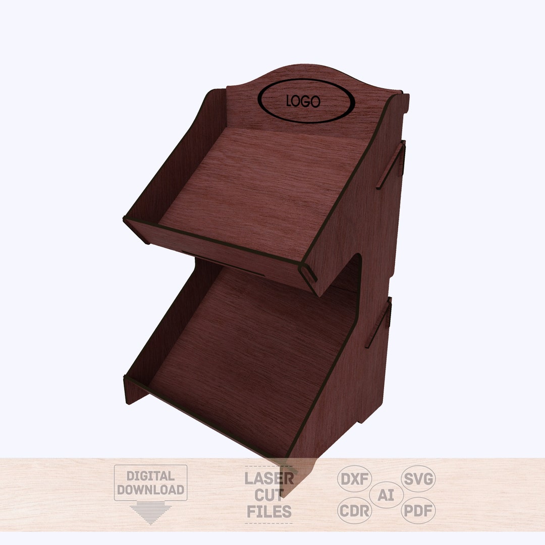 Slanted Display Rack Laser Cut, Slanted Display Rack Pattern, Slanted ...