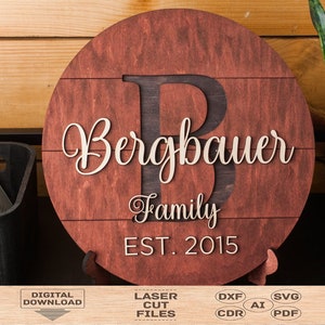 Name Sign Round Svg, Last Name Sign Template, Pallet Sign Template ...