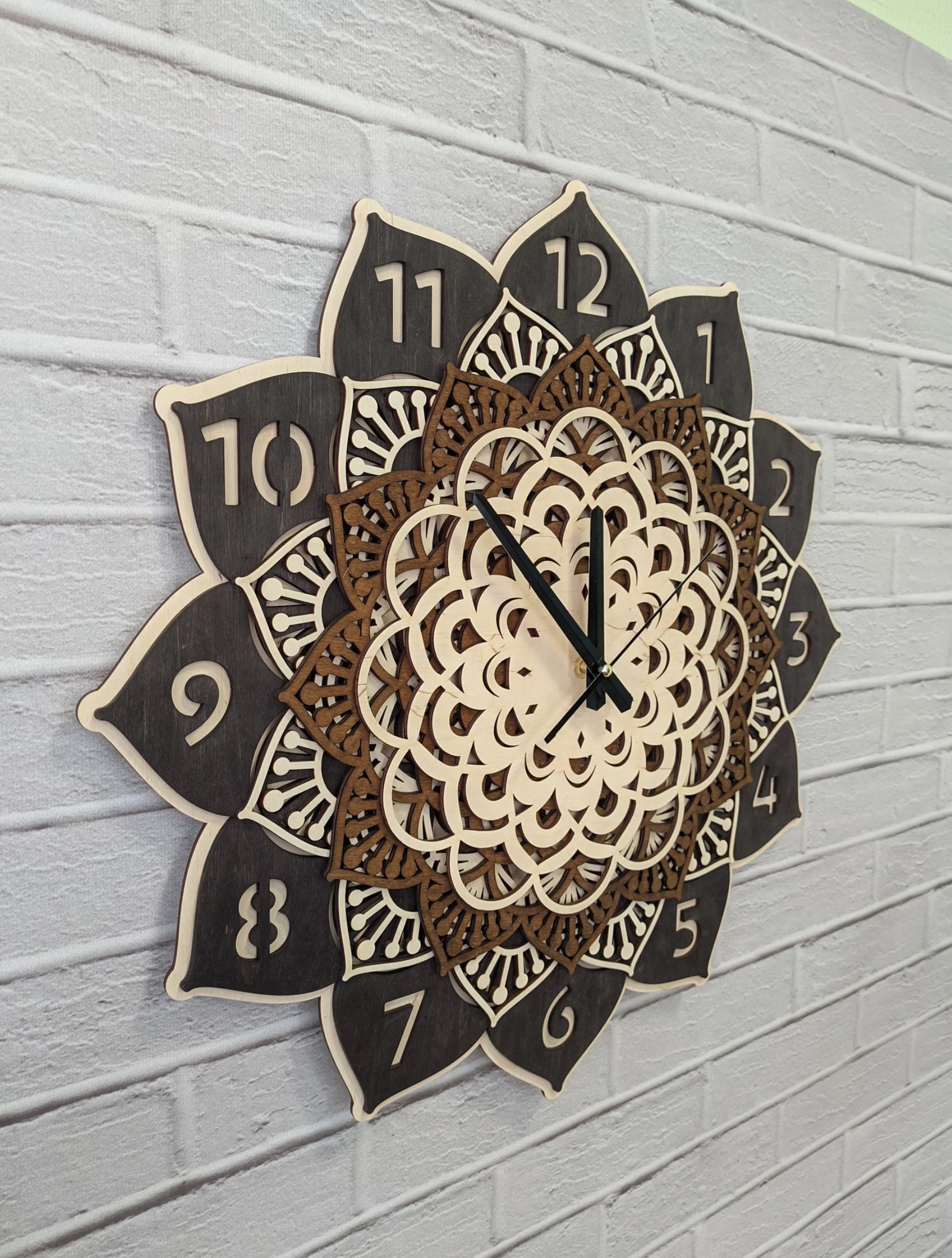 Mandala Clock Svgmandala Wall Clock Laser Cut Filewall Clock - Etsy