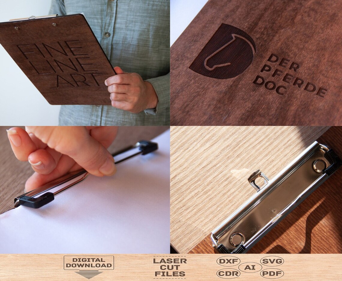 Solid Clipboard Laser Cut File, Solid Wood Clipboard Svg File, Wood ...