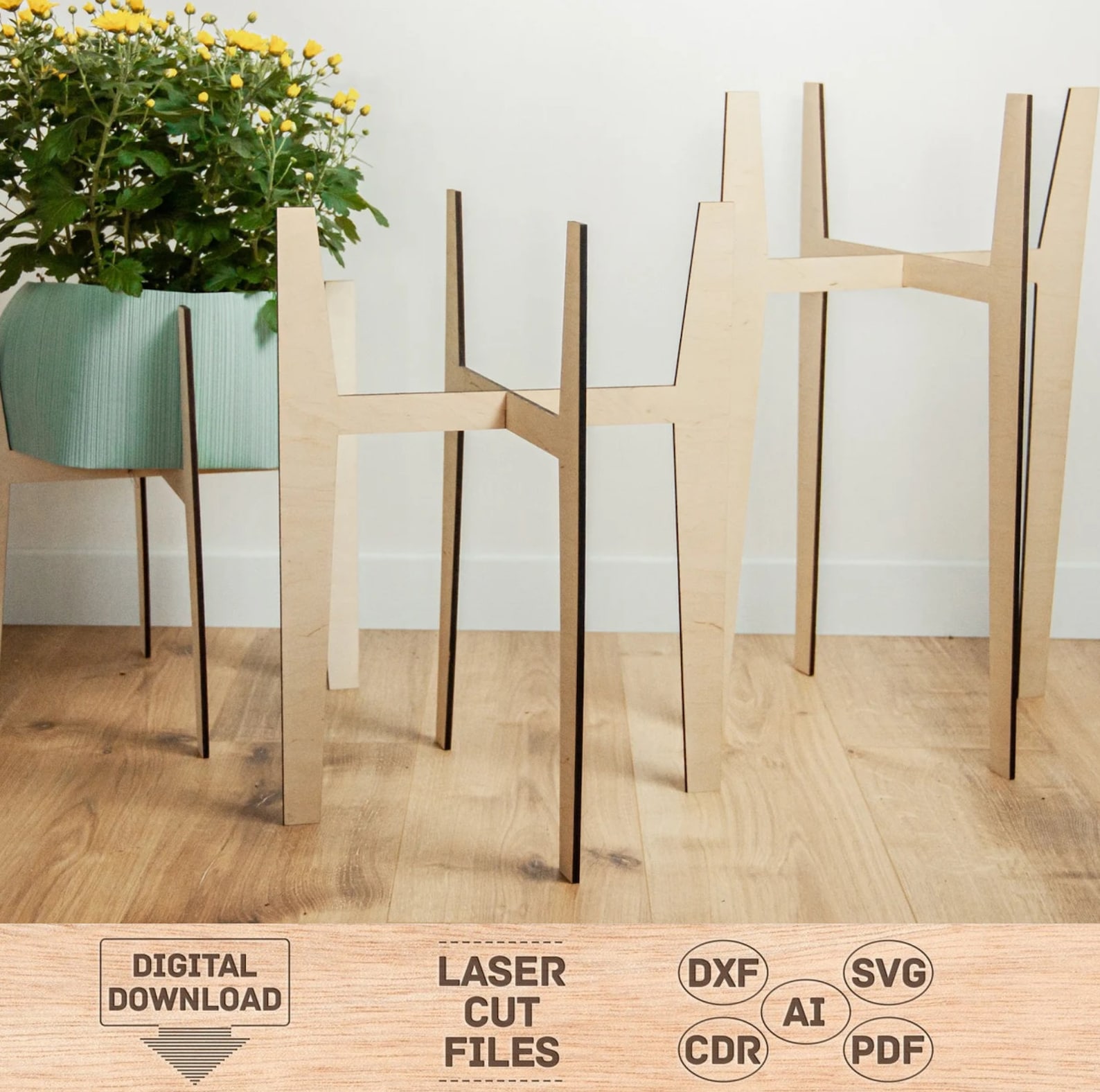 Plant Stand Svg Plant Stand Dxf Wood Plant Stand Indoor - Etsy