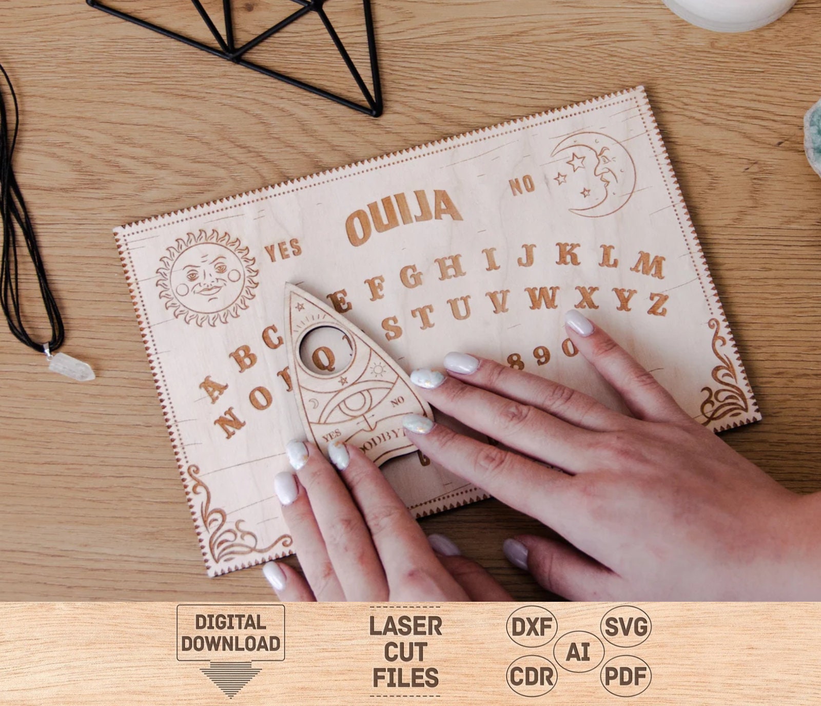 Ouija Planchette Svg Ouija Board Wood Laser Cut File Ouija - Etsy