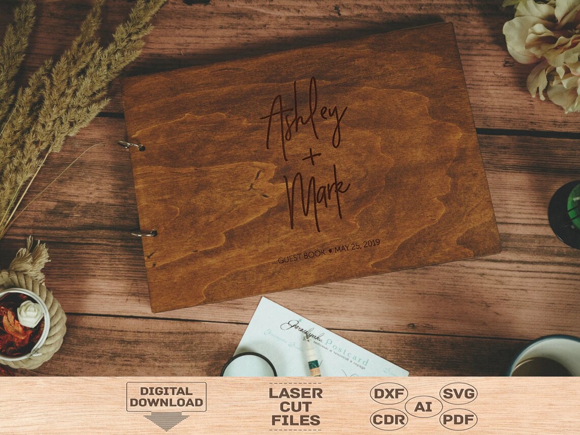 Guest Book Digitalwedding Guest Book Svg Guest Book Laser - Etsy