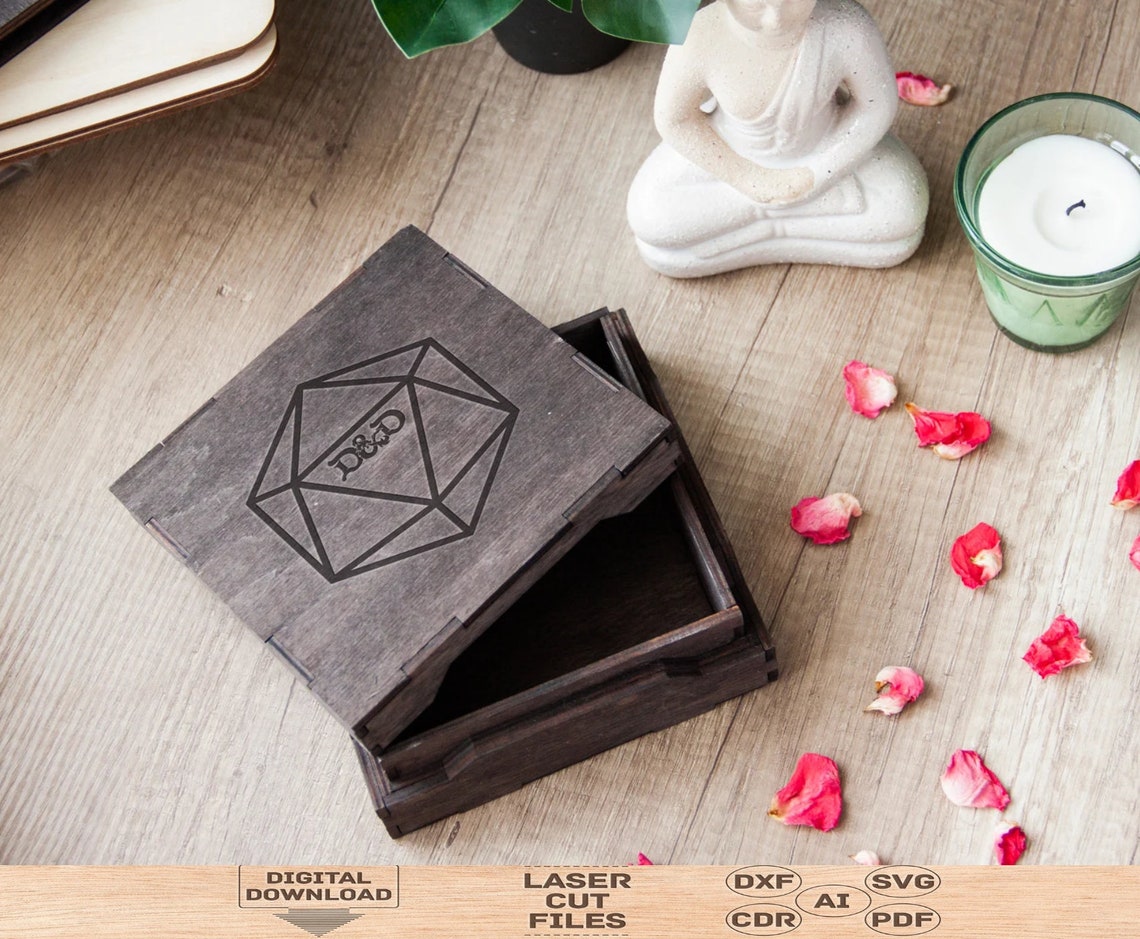 Dragons Dice Box Svg Laser Cut File Wood Dice Box Svg Laser - Etsy