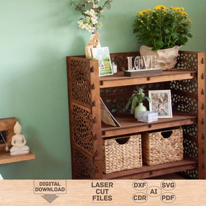 Display Shelf Svg File,bookshelf Wooden Svg Laser Cut File,storage ...