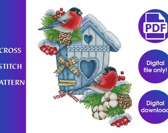 Birdhouse PDF Cross Stitch Pattern - Etsy