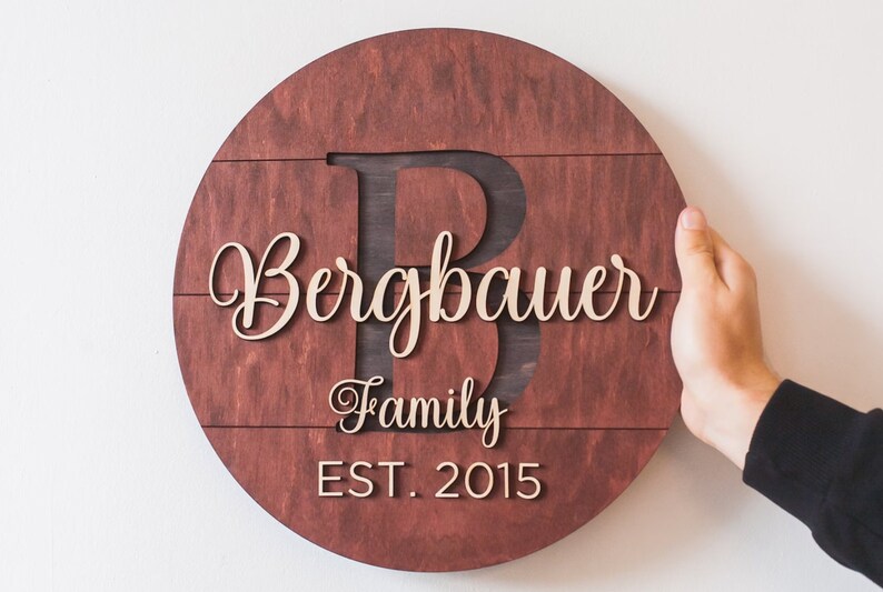 Name Sign Round Svg Last Name Sign Template Pallet Sign - Etsy